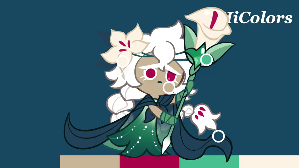 White Lily Cookie Color Palette - Cookie Run Kingdom
