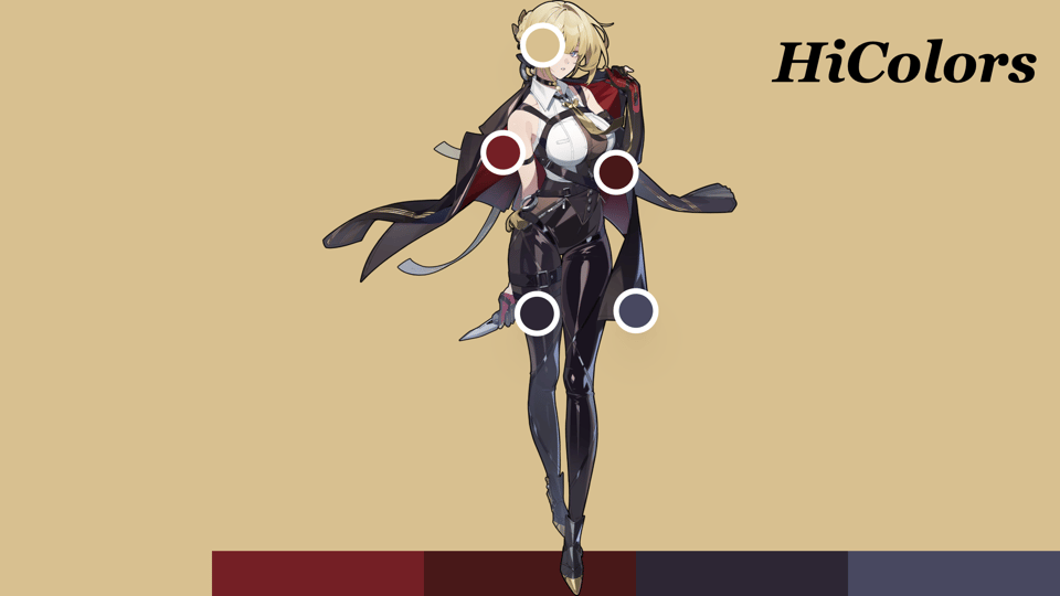 Evelyn Chevalier Color Palette - Zenless Zone Zero