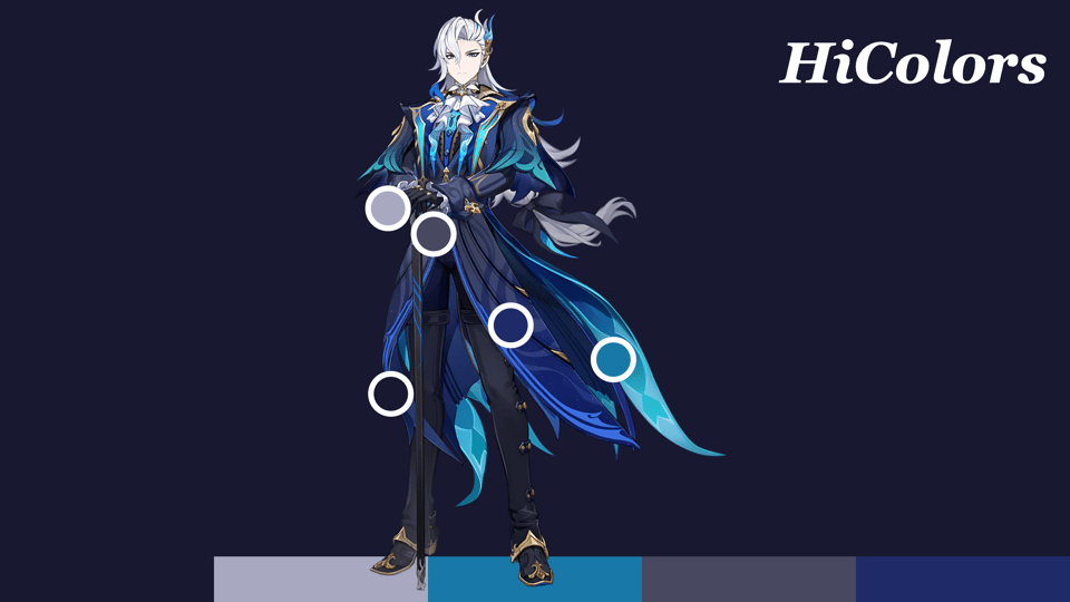 Neuvillette Color Palette - Genshin Impact