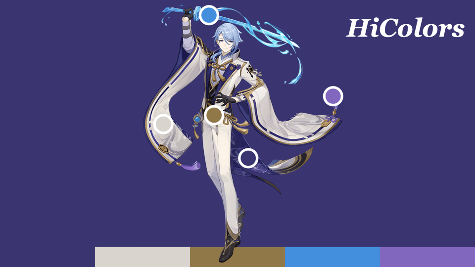 Kamisato Ayato Color Palette - Genshin Impact