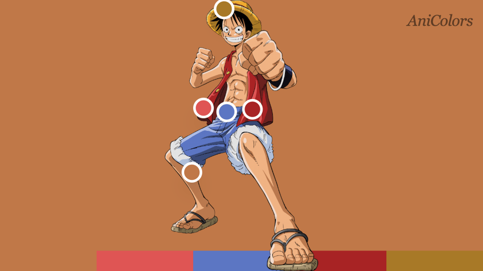 Monkey D. Luffy Color Palette - One Piece