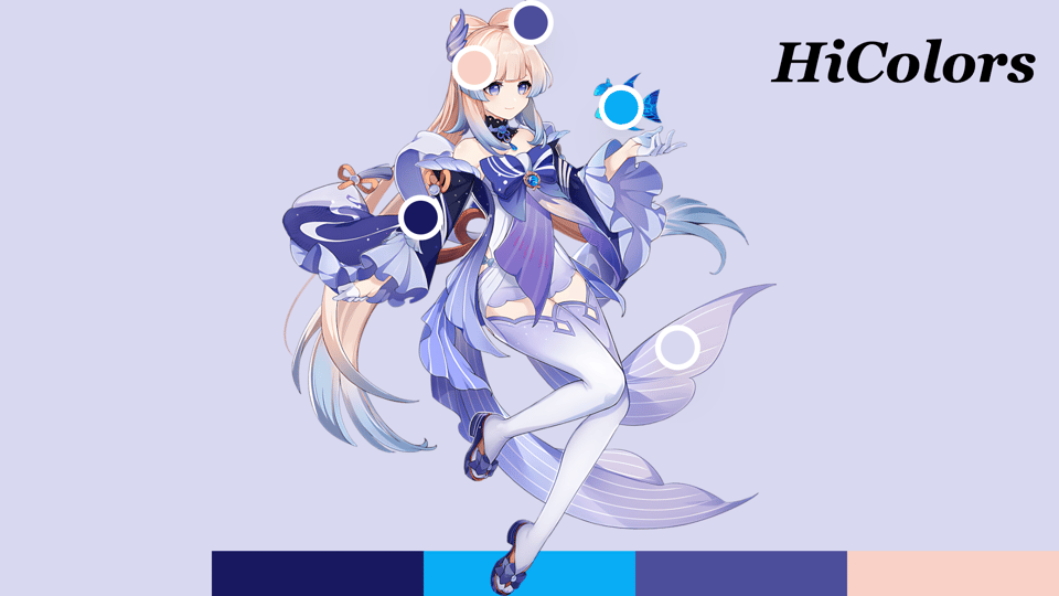 Sangonomiya Kokomi Color Palette - Genshin Impact