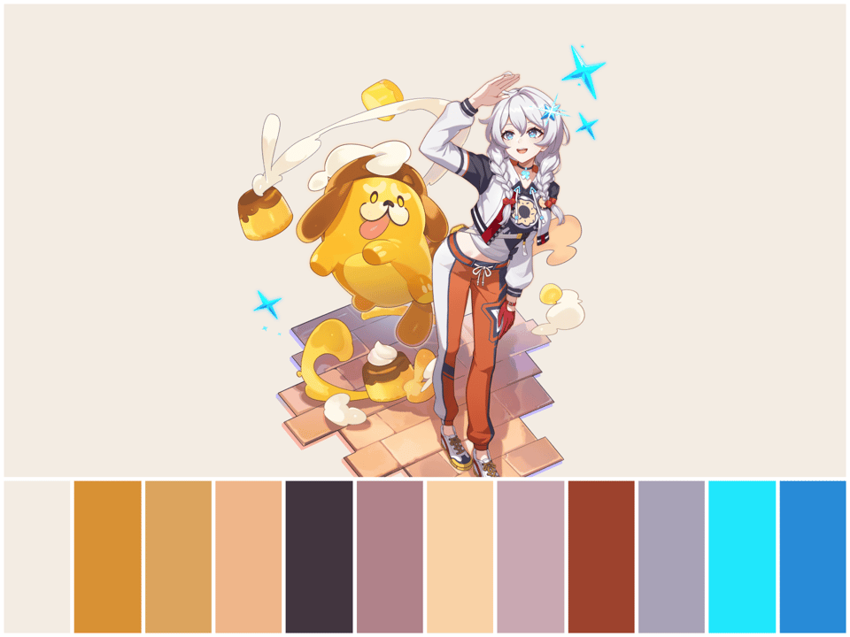 Kiana Color Palette - Honkai: Nexus Anima