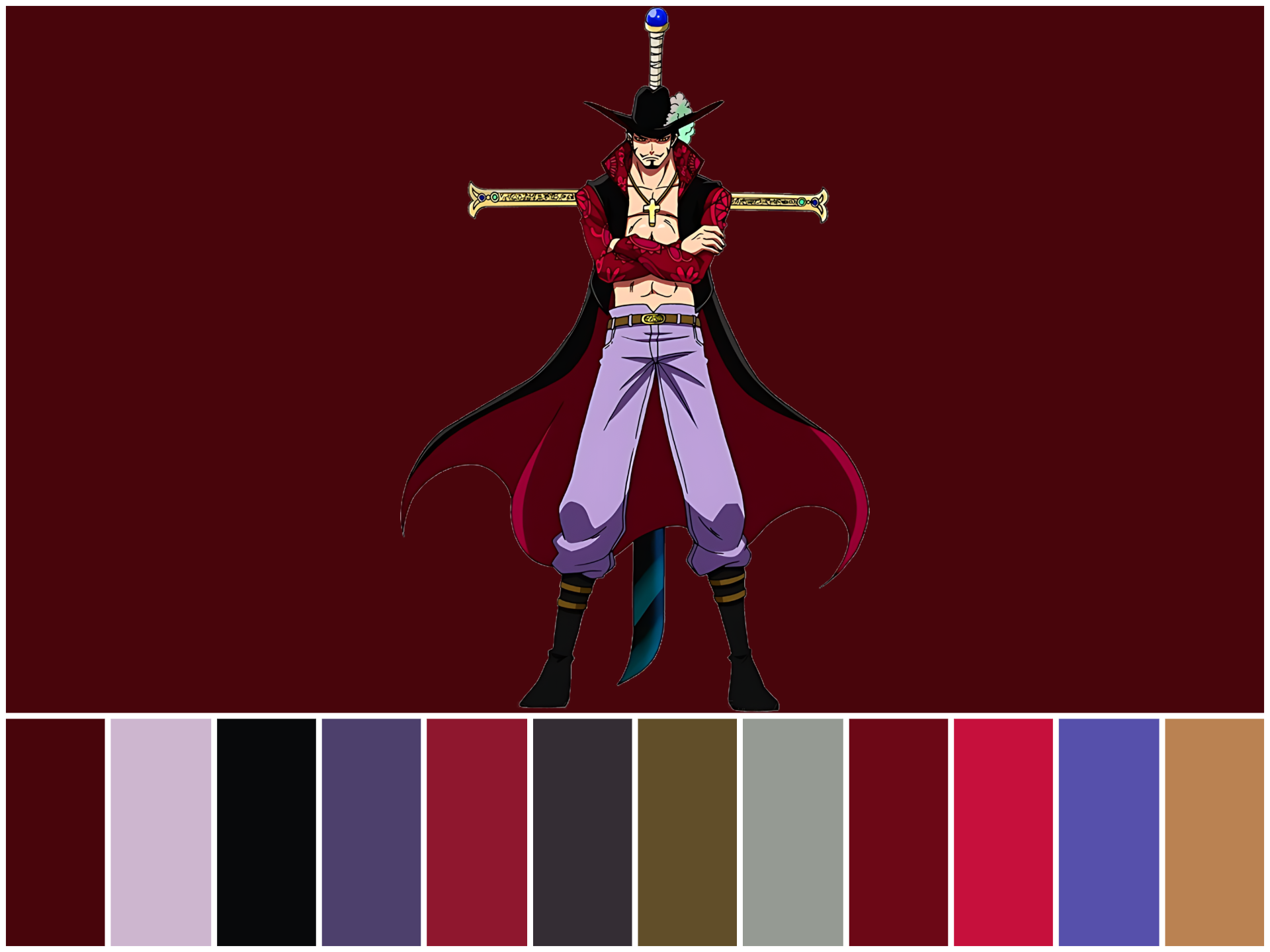 Dracule Mihawk Color Palette - One Piece